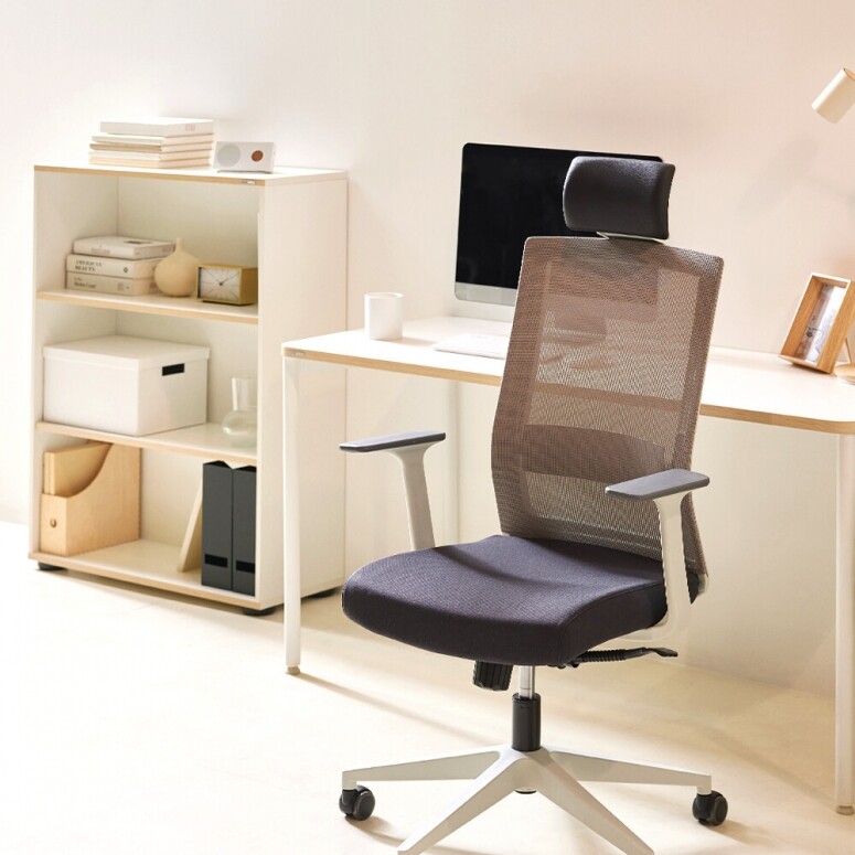 듀오백 스퀘어 DQ-LIGHT-W 메쉬 사무용 컴퓨터 책상 의자 - 듀오백